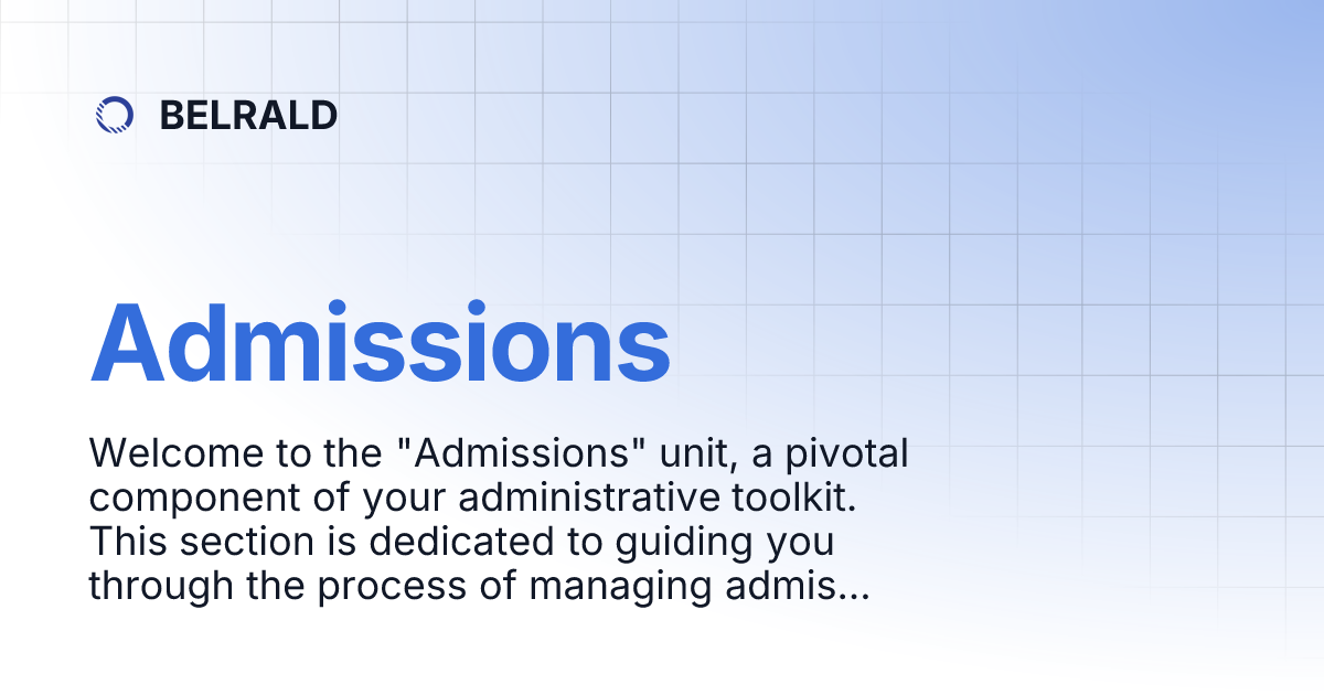 Admissions | BELRALD